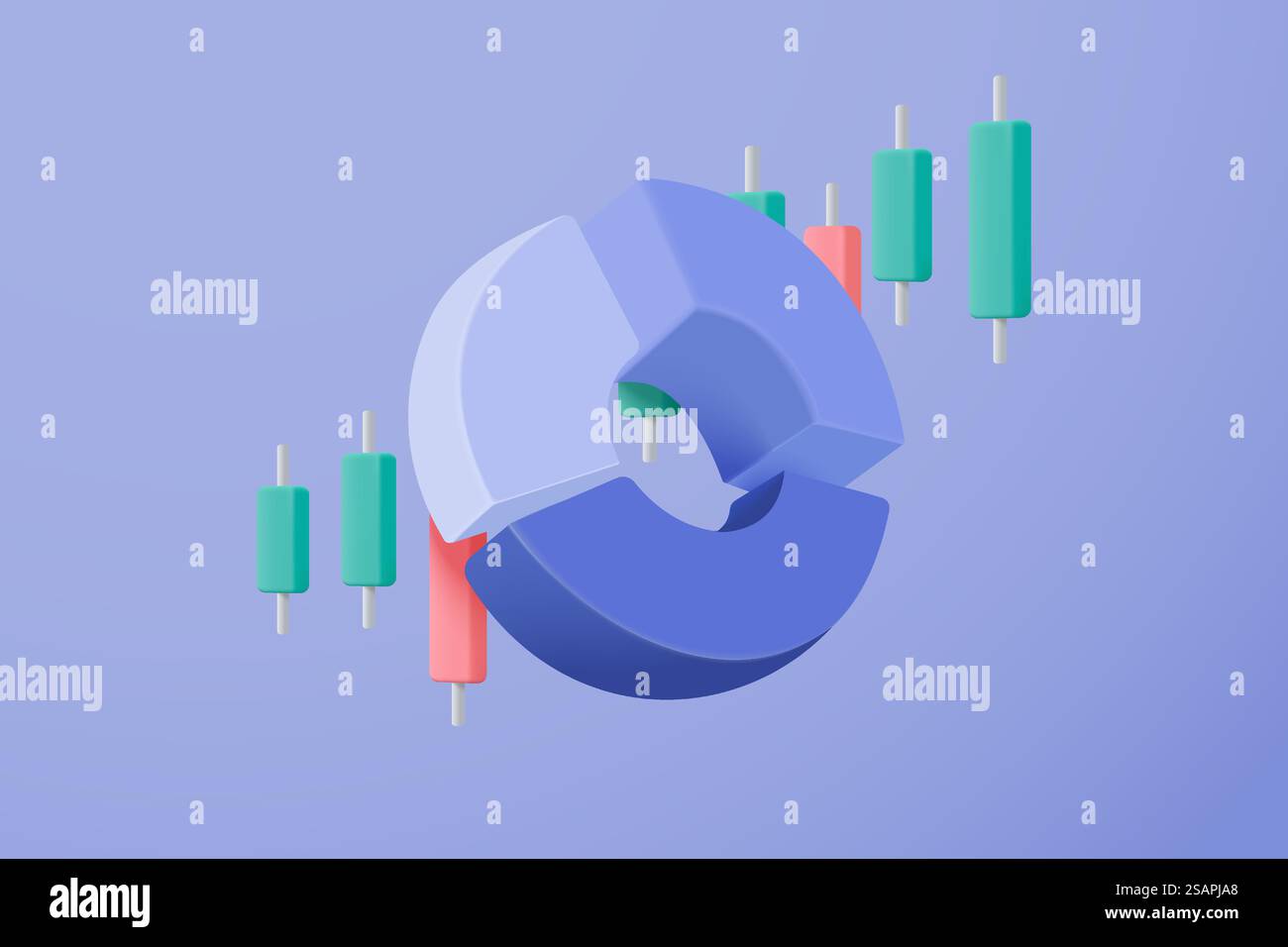 3D stock trading graph in market on background. Sell and buy money cash ...