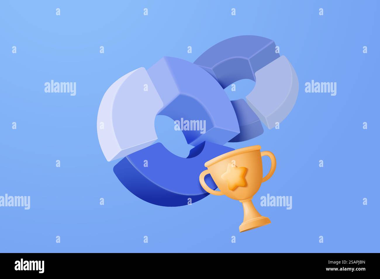 Leadership for successful new idea. Excellent business graph on ...