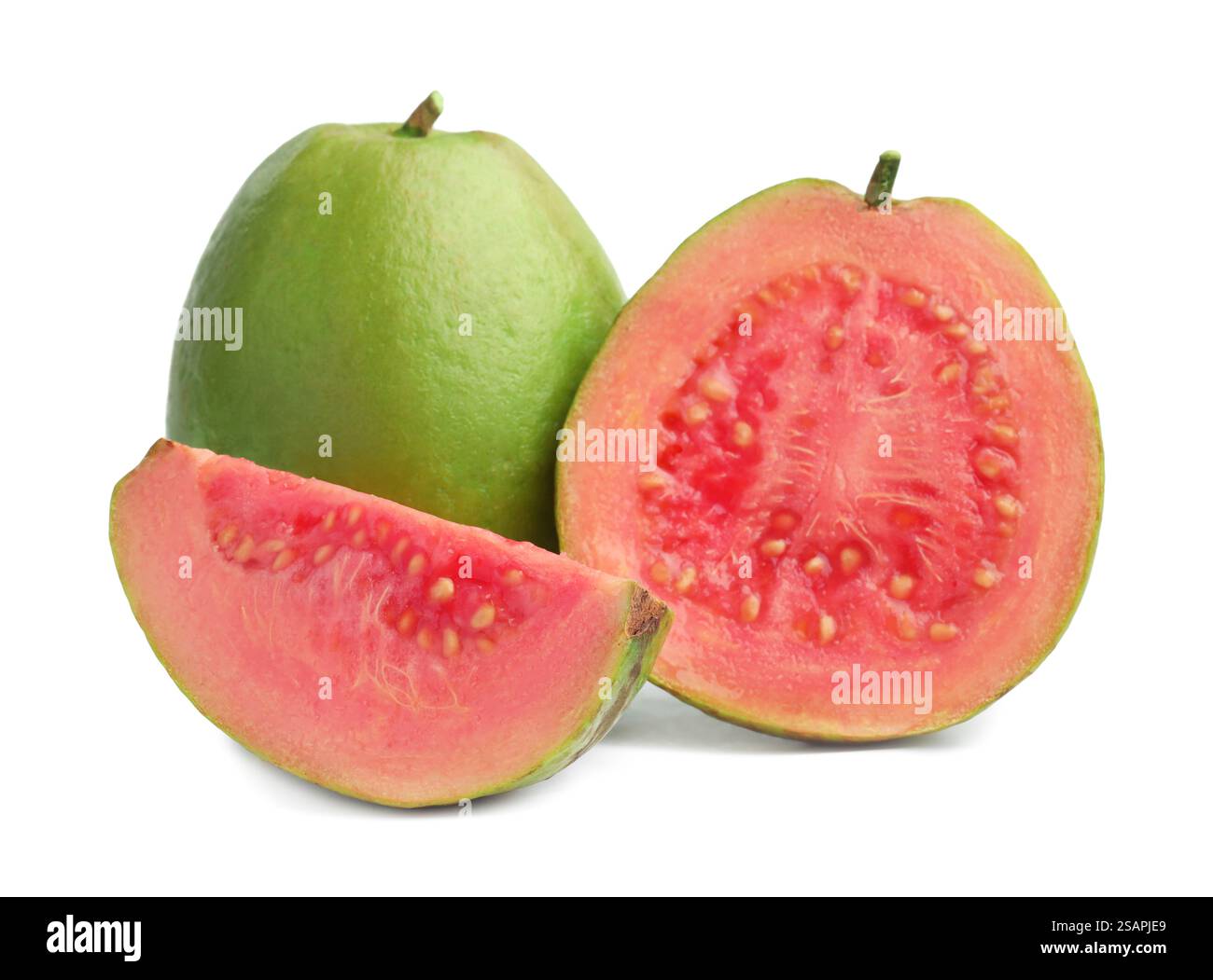 Fresh whole and cut guava fruits isolated on white Stock Photo - Alamy