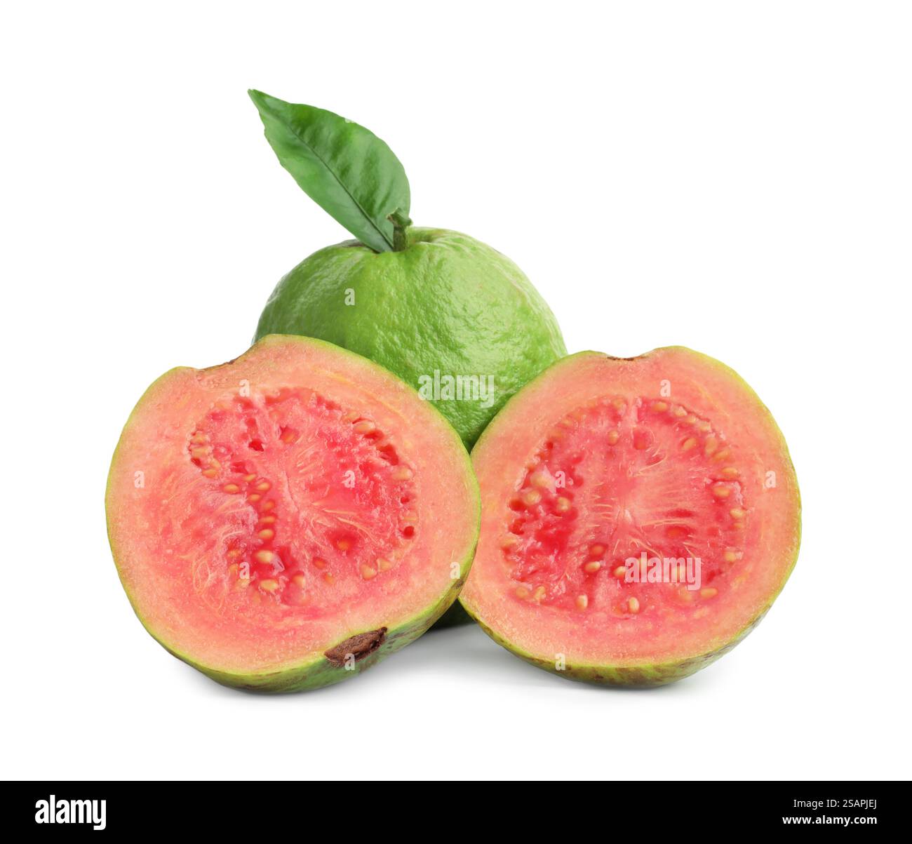 Fresh whole and cut guava fruits isolated on white Stock Photo - Alamy