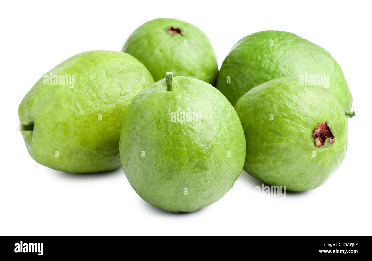 Fresh whole guava fruits isolated on white Stock Photo - Alamy