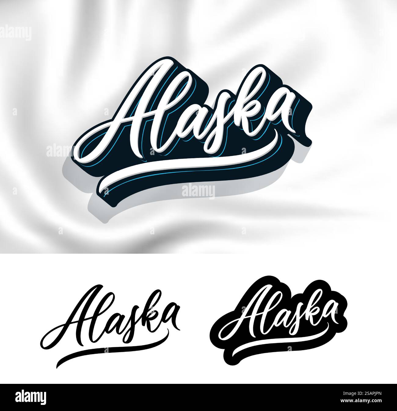 Alaska hand lettering design. Modern calligraphy. Vector illustration ...