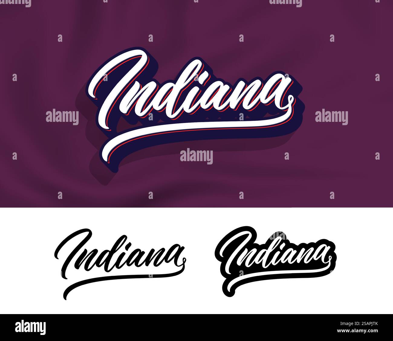 Indiana hand lettering design. Modern calligraphy. Vector illustration ...