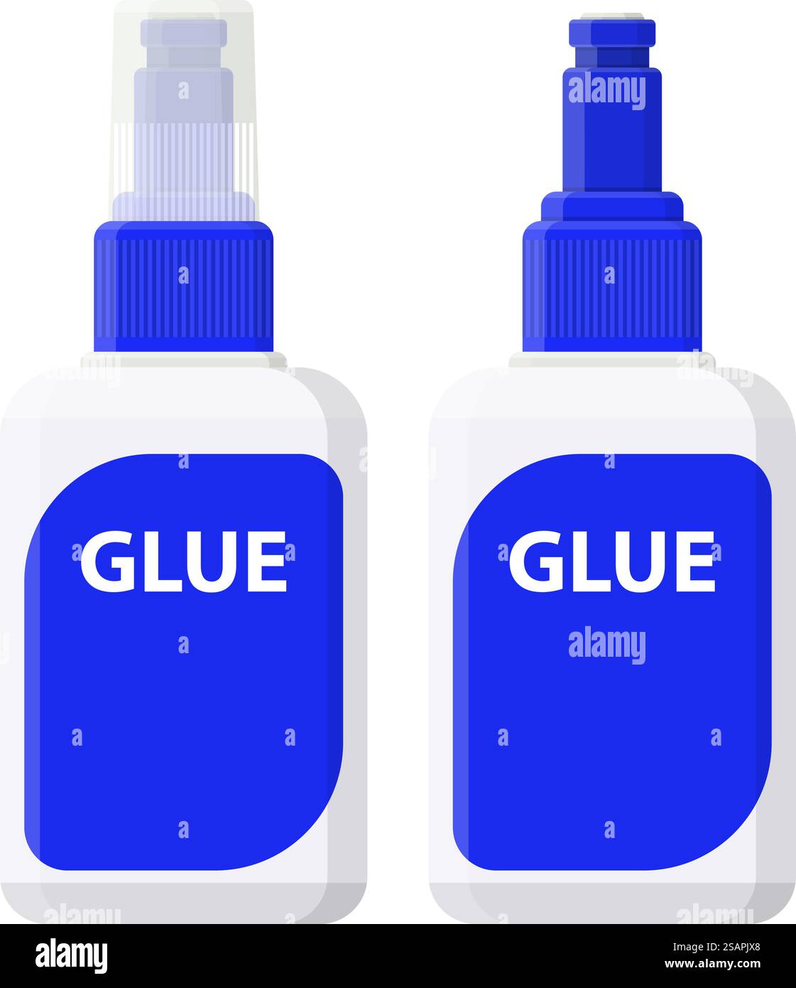 Plastic glue, with open lid and closed. Container with adhesive. Tools ...