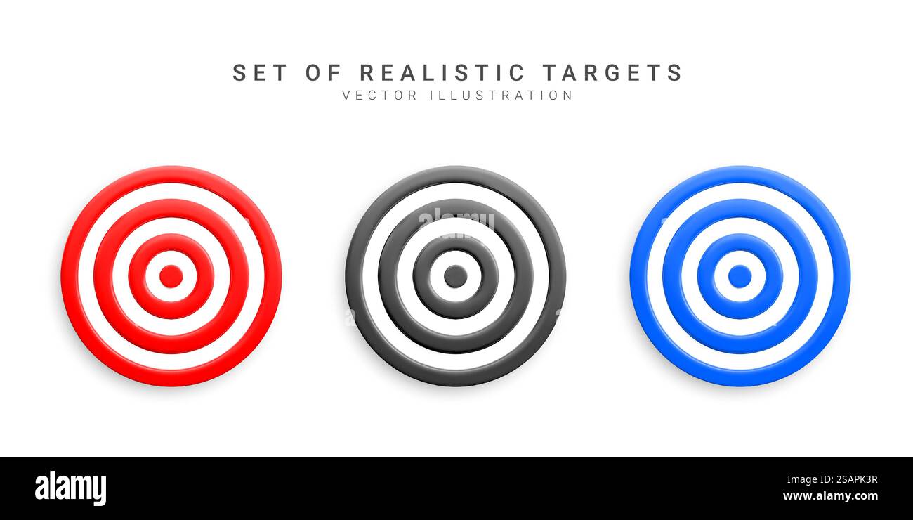 Set of realistic targets. Targets for shooting arrows and darts. Vector ...