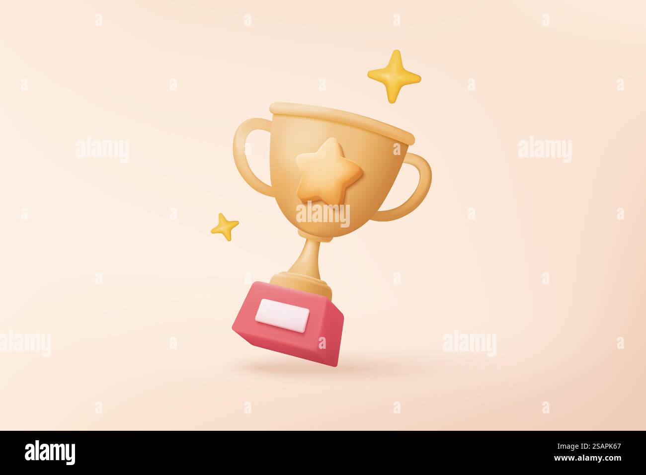 3d winners prize with golden cup, gold winners stars for rewards ceremony. Award ceremony first ...