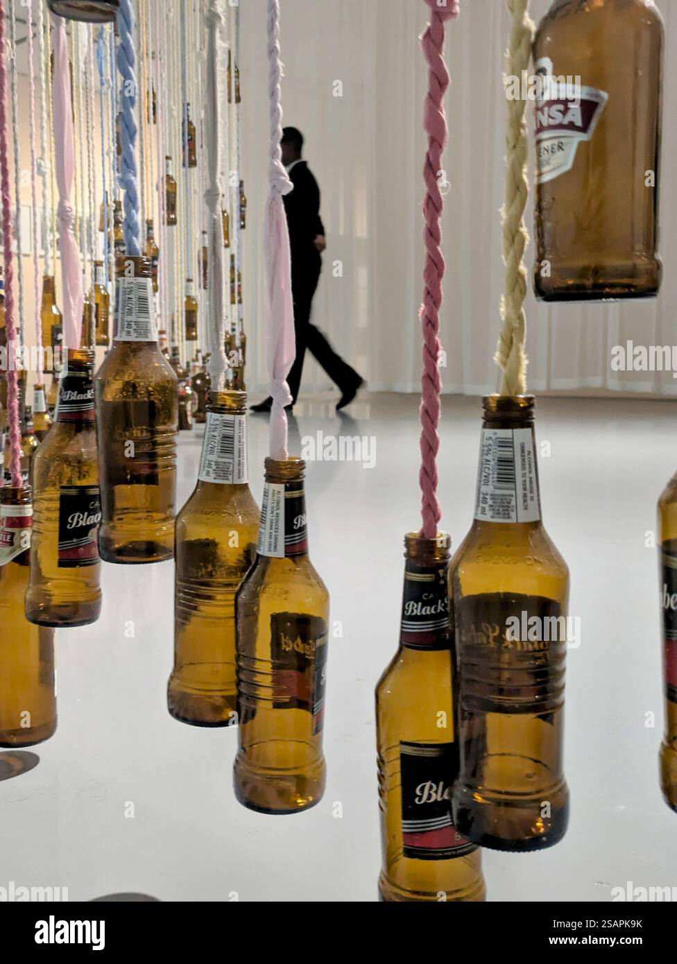 hanging empty beer bottle installation at zeitz mocaa Stock Photo - Alamy