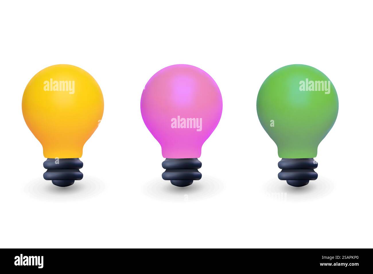 3d light bulb, light idea icon. Realistic light bulb vector idea ...