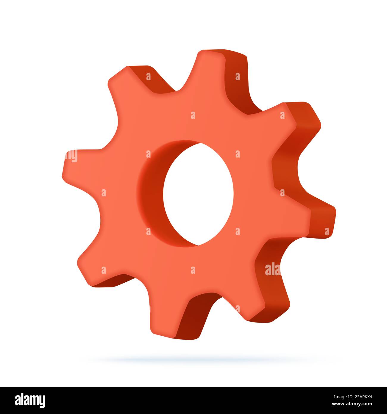 3d gear wheel isolated on white background. 3d rendering. Vector ...