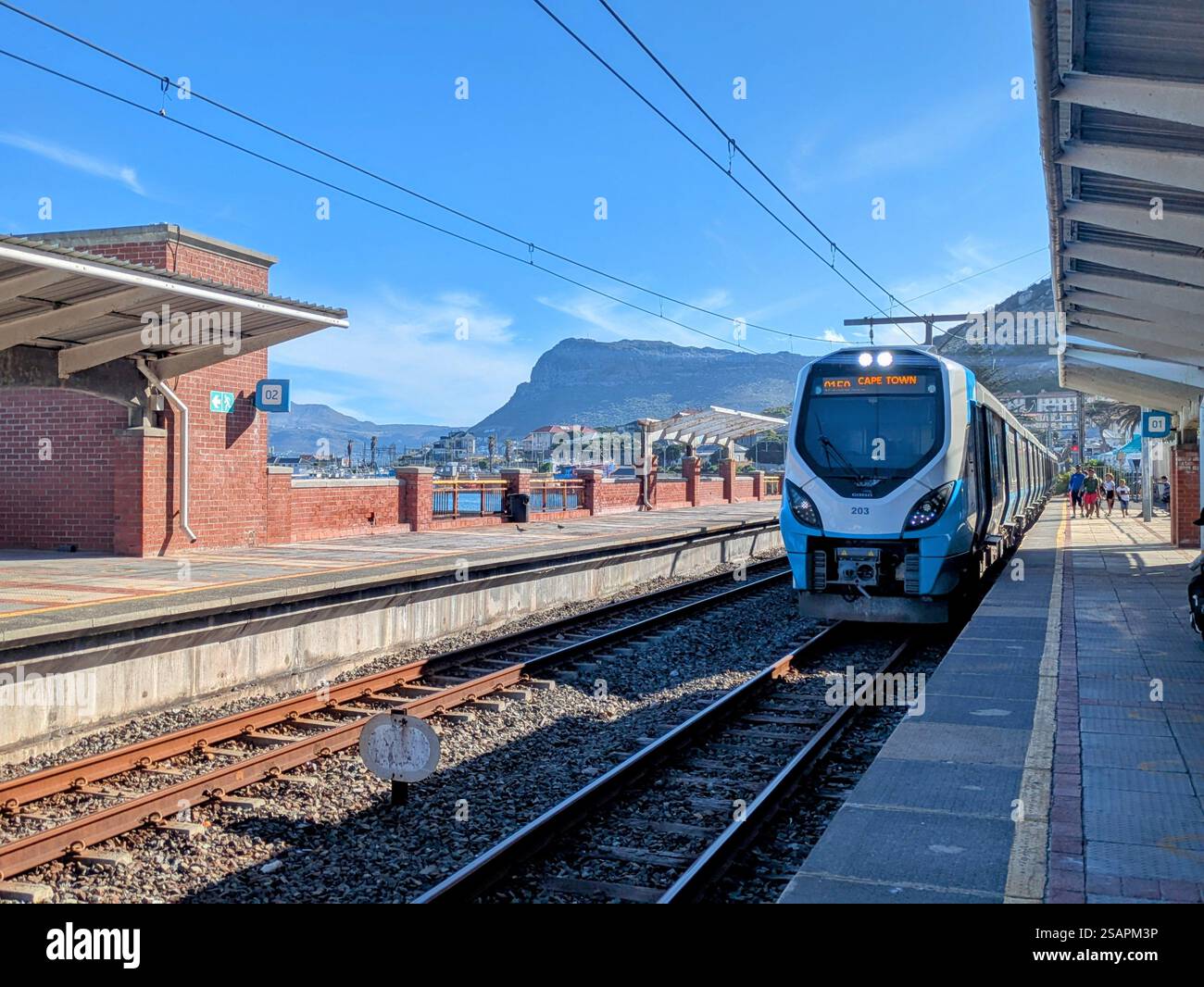 Train to cape town from Kalk Bay Stock Photo - Alamy