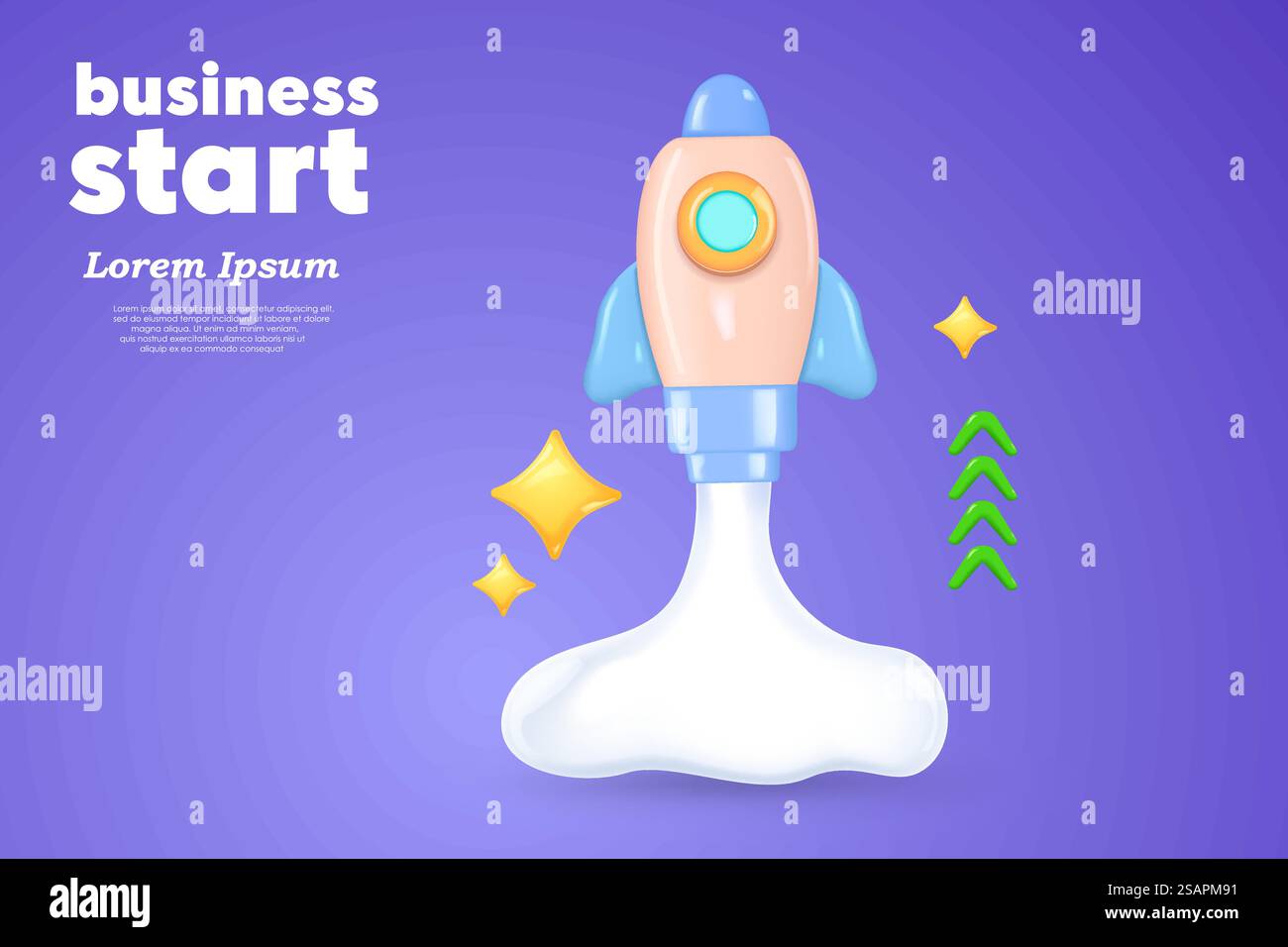Illustration of rocket and copy space for start up business Stock ...