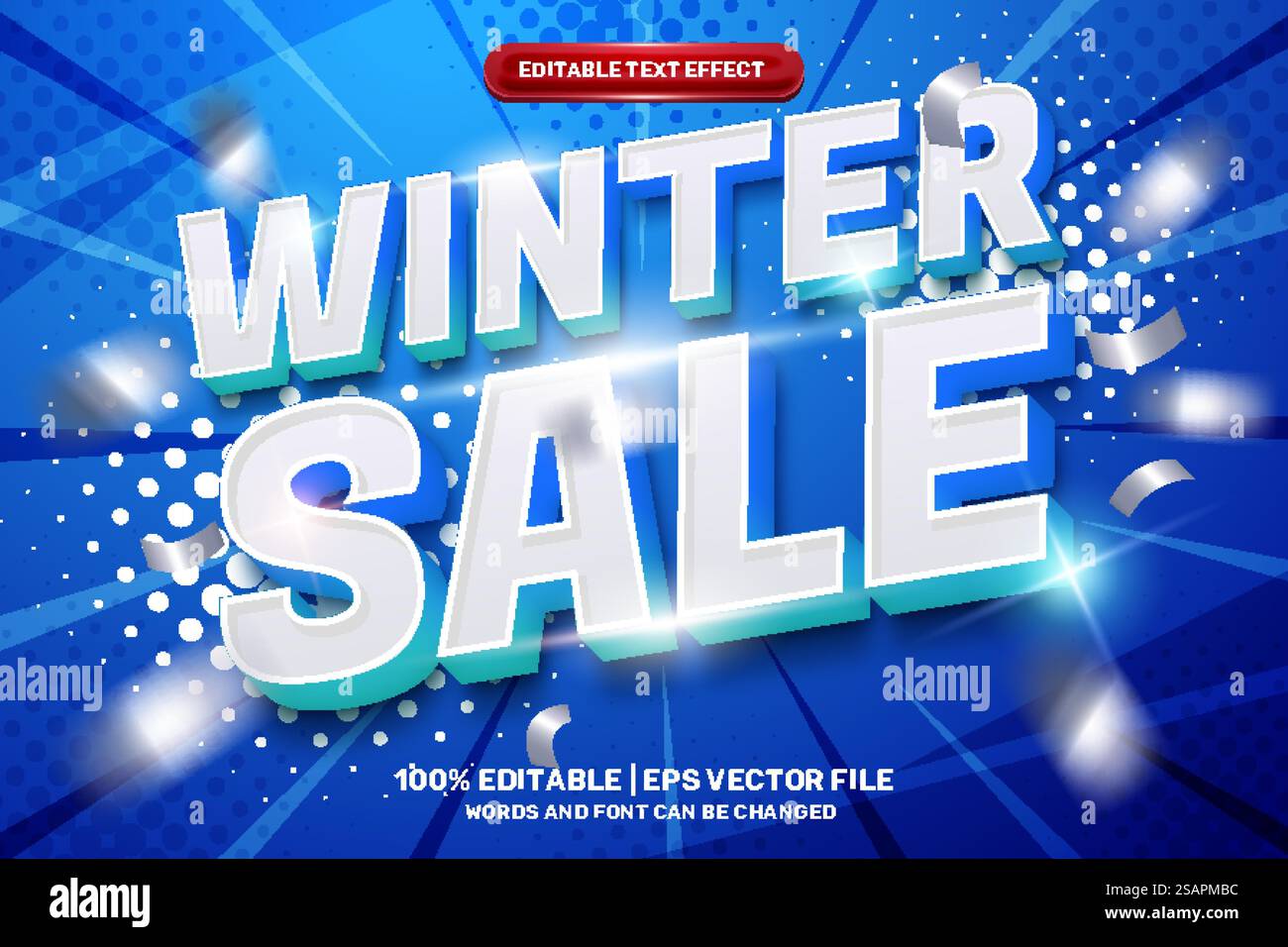 blue winter sale editable text effect Stock Vector Image & Art - Alamy