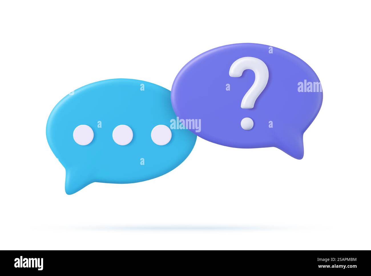 3d rendering faq icon, question mark with bubble chat. 3d rendering ...