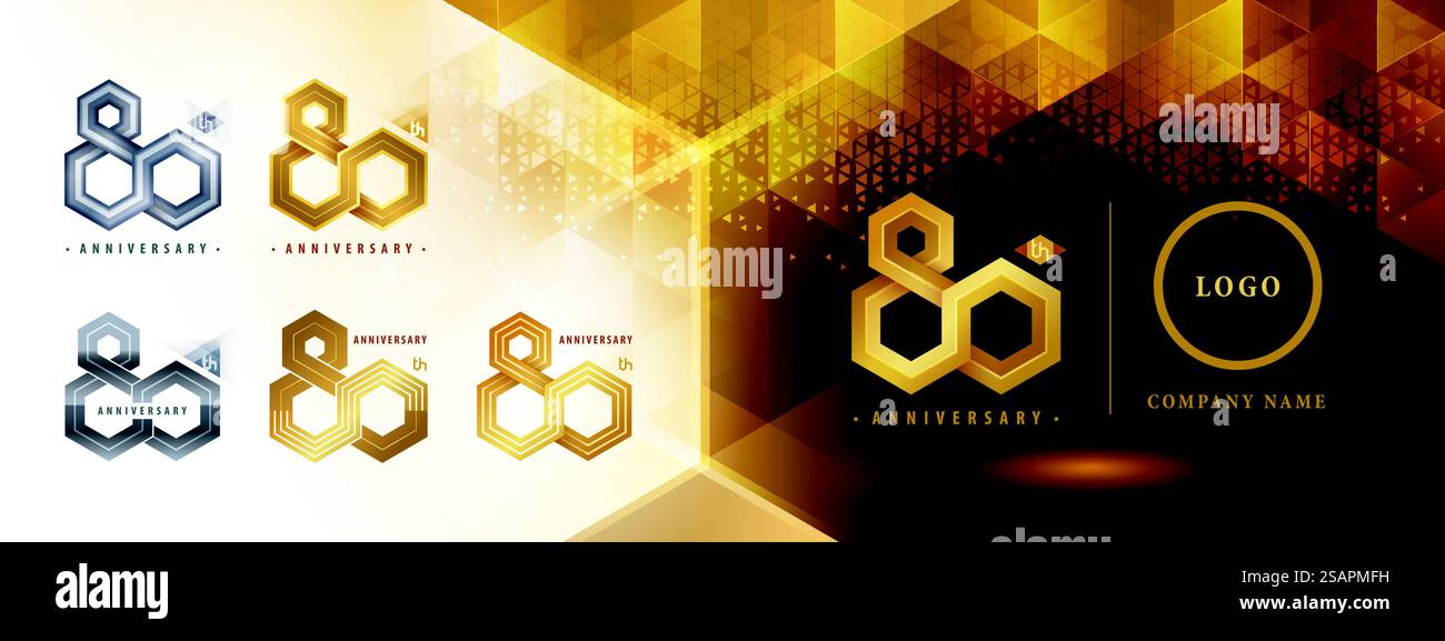 80th Anniversary logotype design, Eighty years anniversary celebration ...