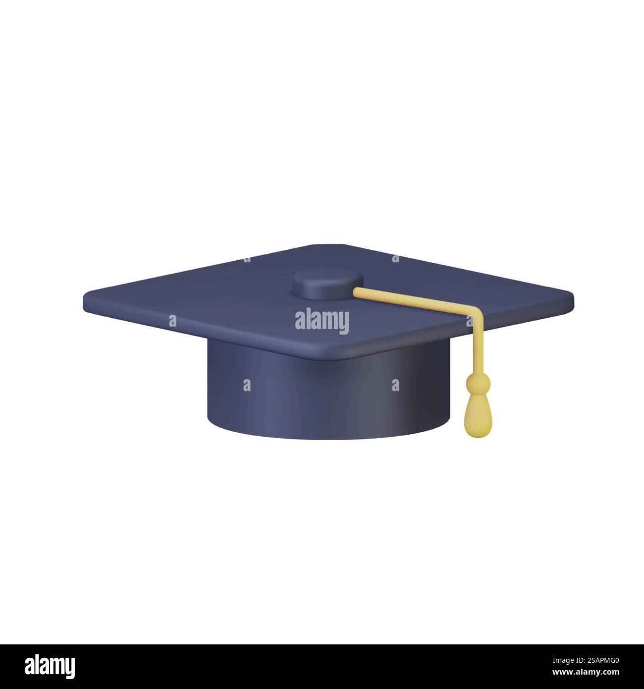 3d Graduation cap icon. High school college university complete ...