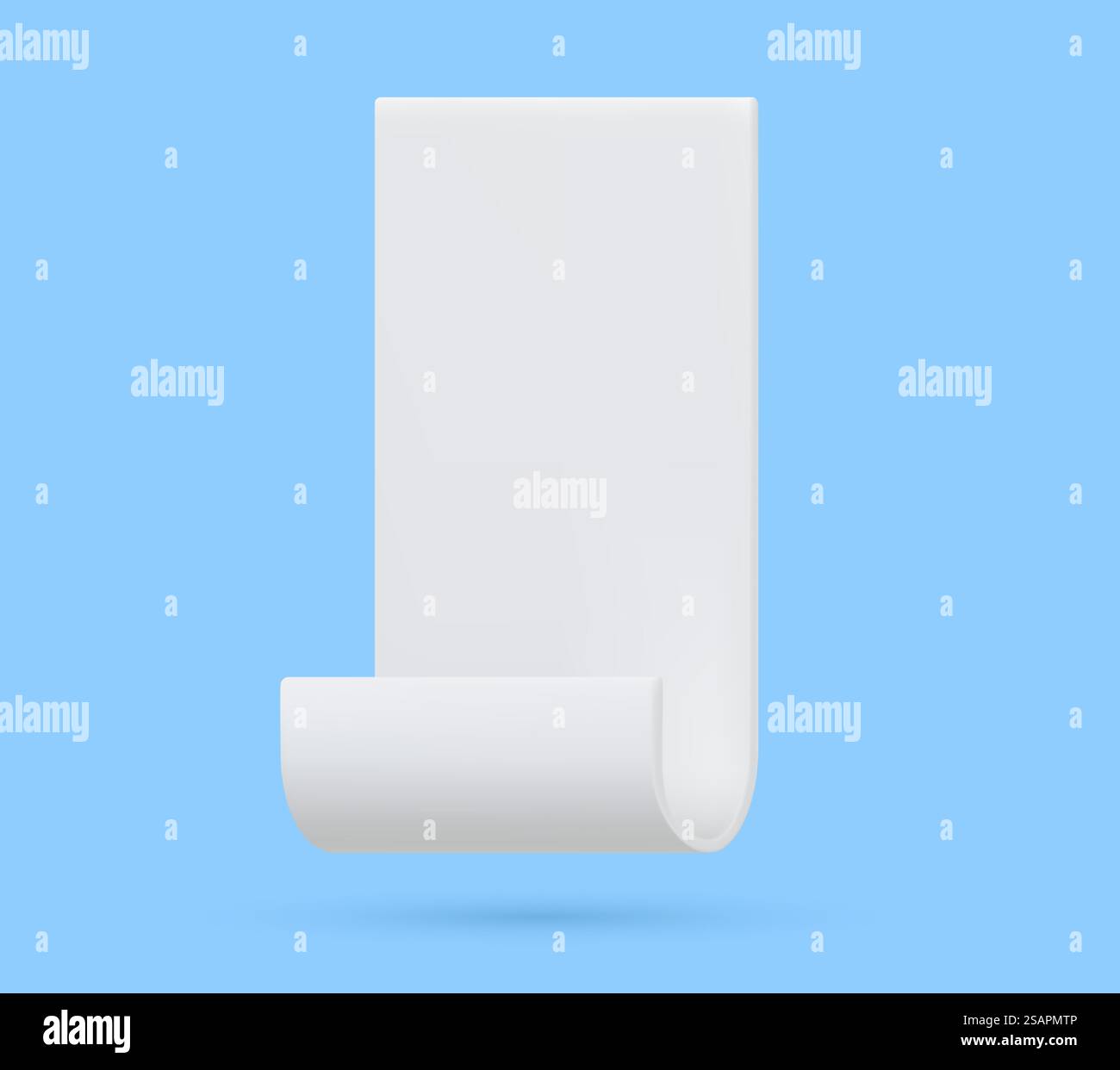 3D render Paper scroll with cartoon style. Vector illustration. 3D ...