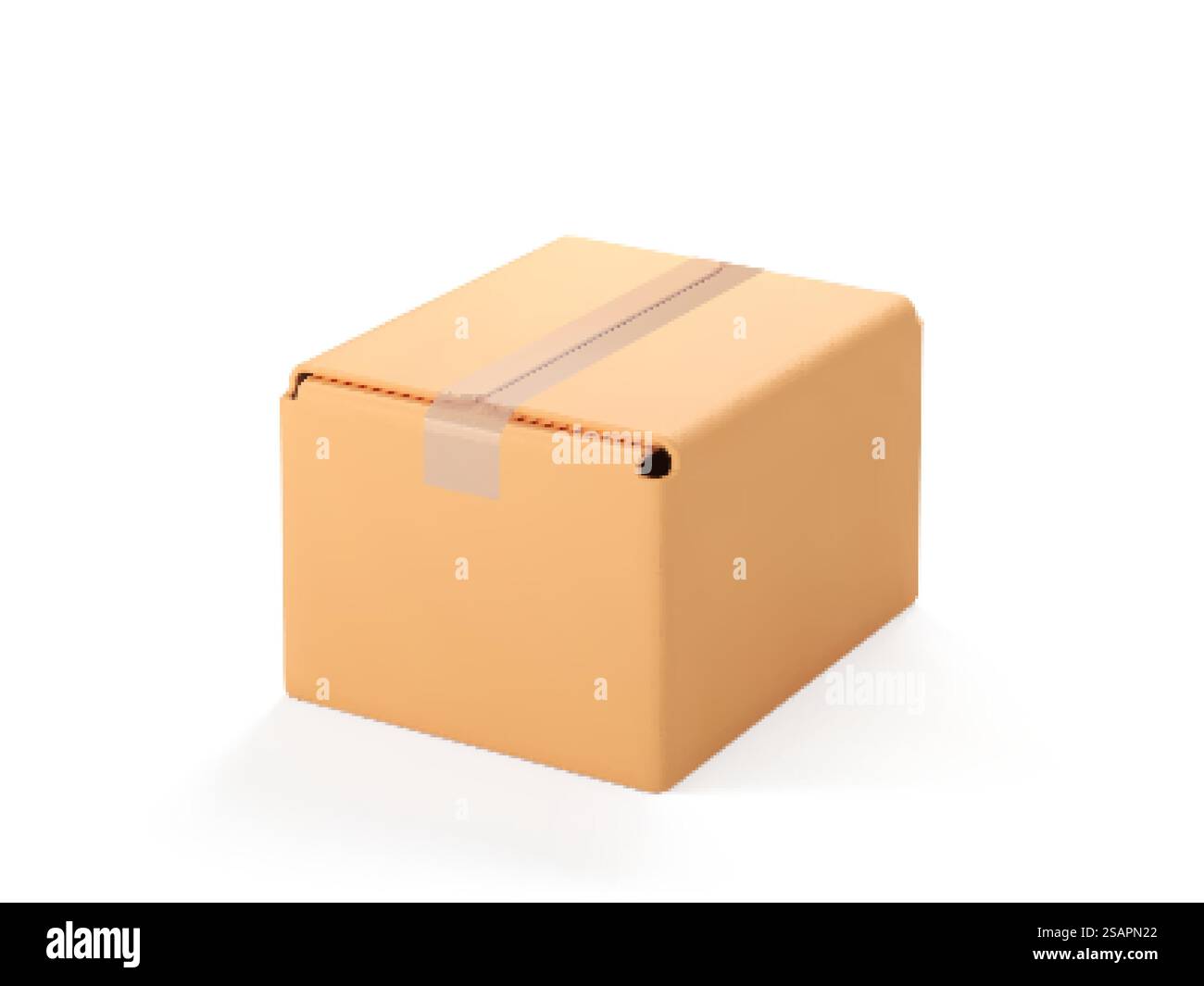 3D cardboard closed box isolated on white background. Render delivery ...
