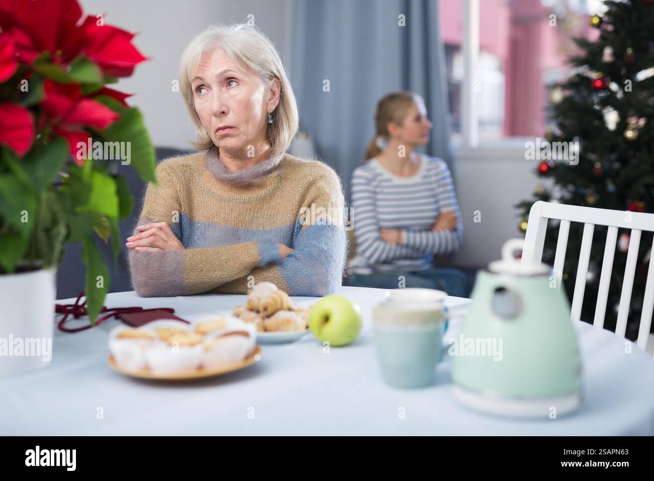 Portrait of a mature woman who took offense at daughter Stock Photo - Alamy