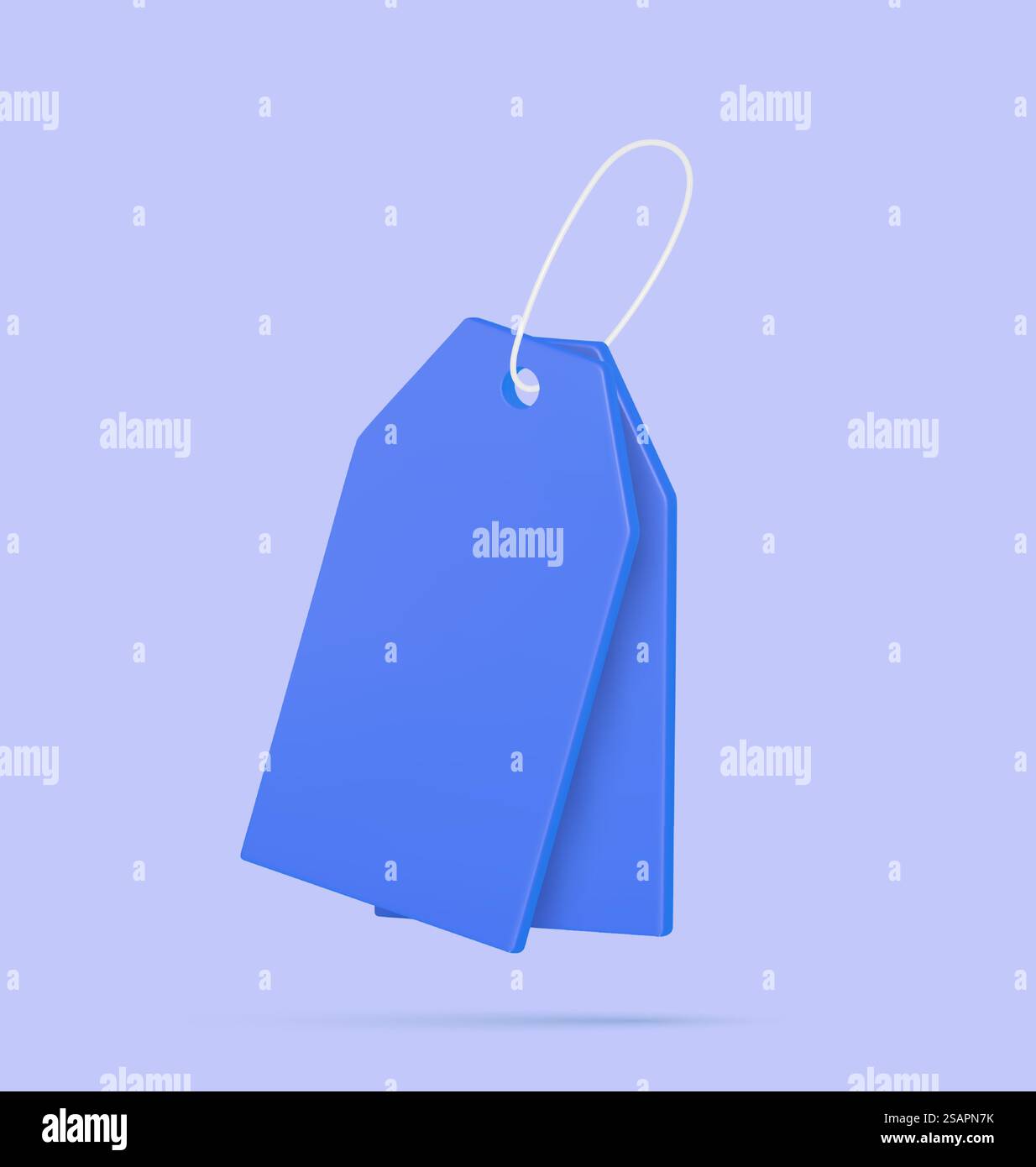 3D render empty plastic label. An empty price tag to insert your price ...