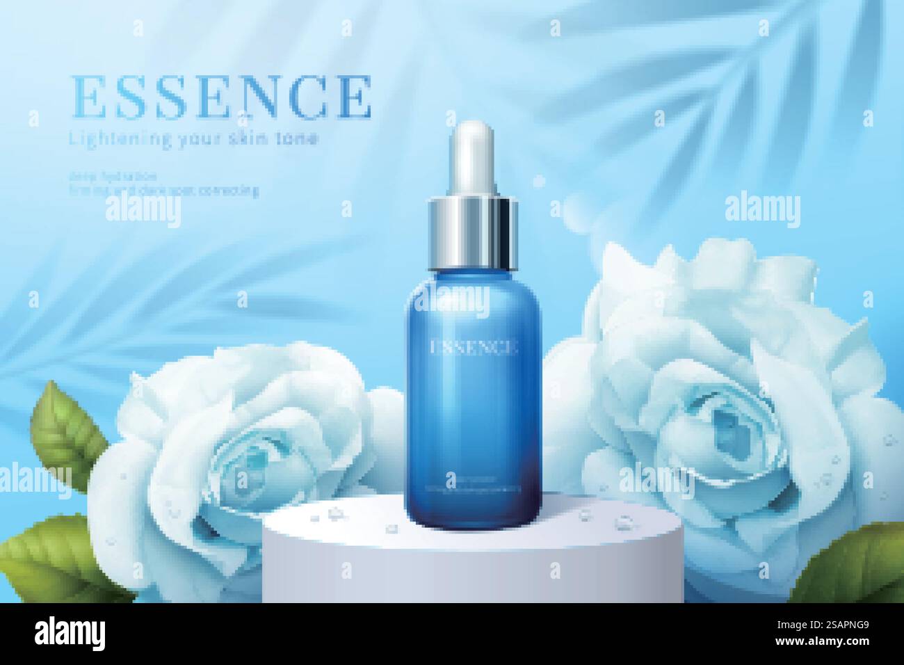 White rose cosmetic ad template Stock Vector Image & Art - Alamy