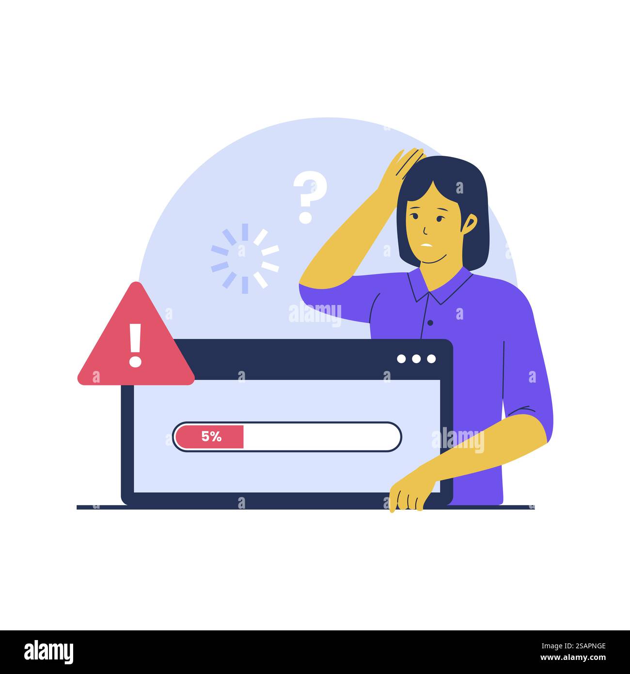 Slow loading concept illustration. Flat vector illustration isolated on ...