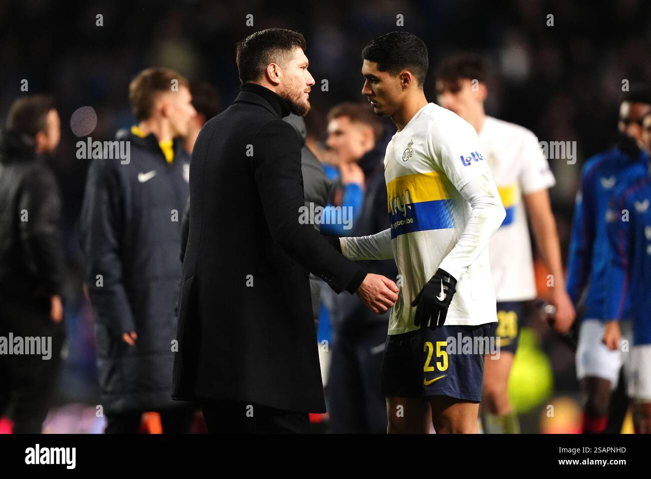 Union SG head coach Sebastien Pocognoli (left) with player Anan ...