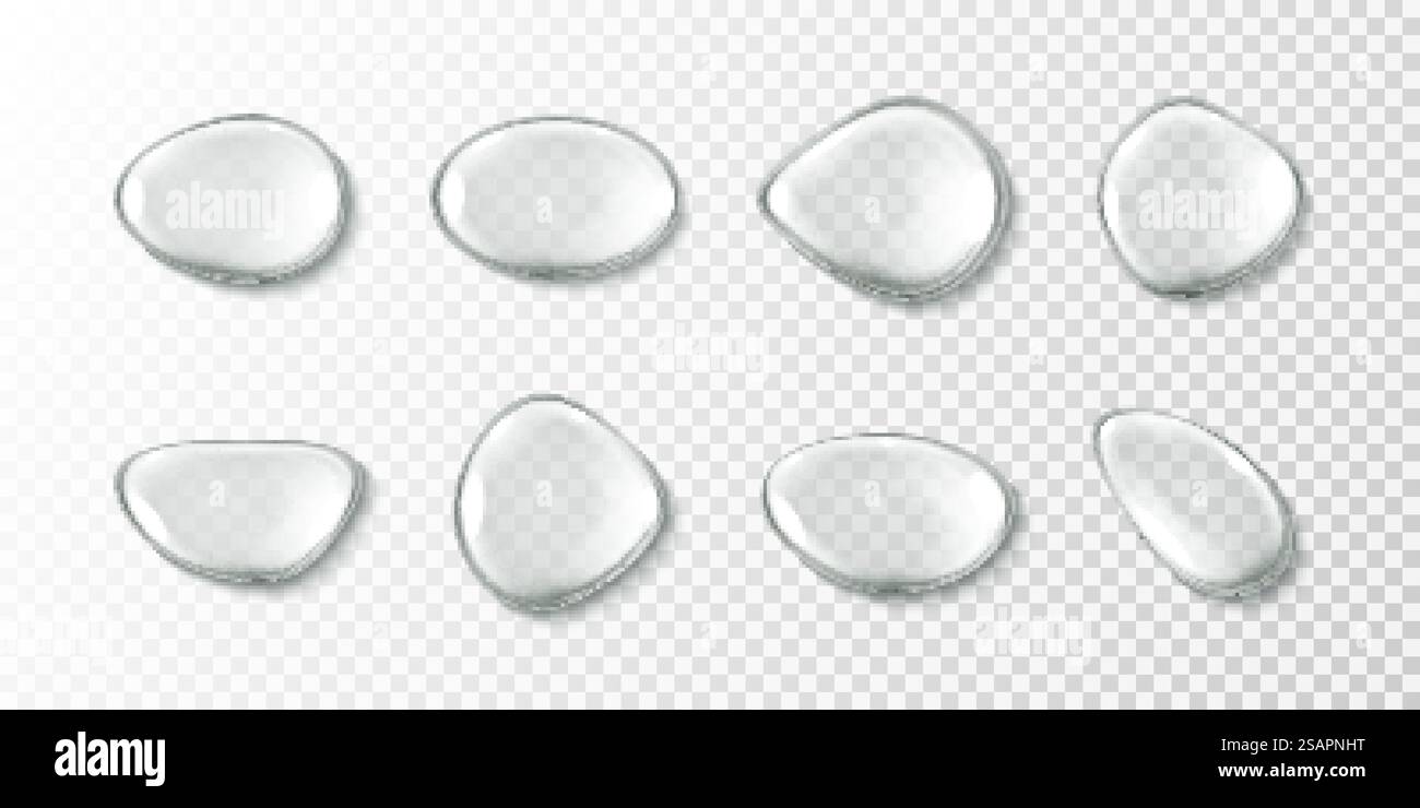 Clear serum drops isolated on transparent background. Collagen, lotion ...