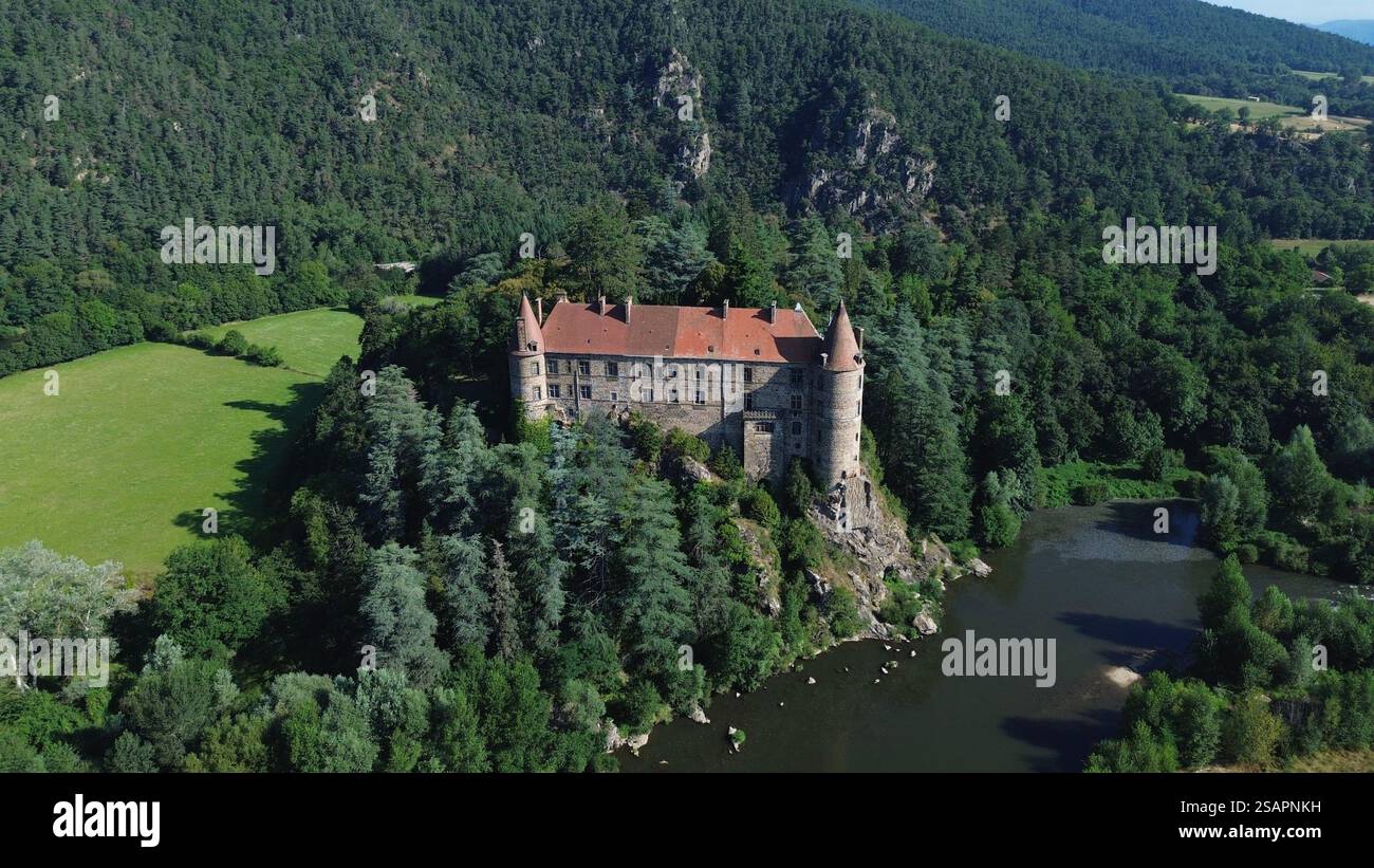 drone photo Lavoute Polignac castle france europe Stock Photo - Alamy