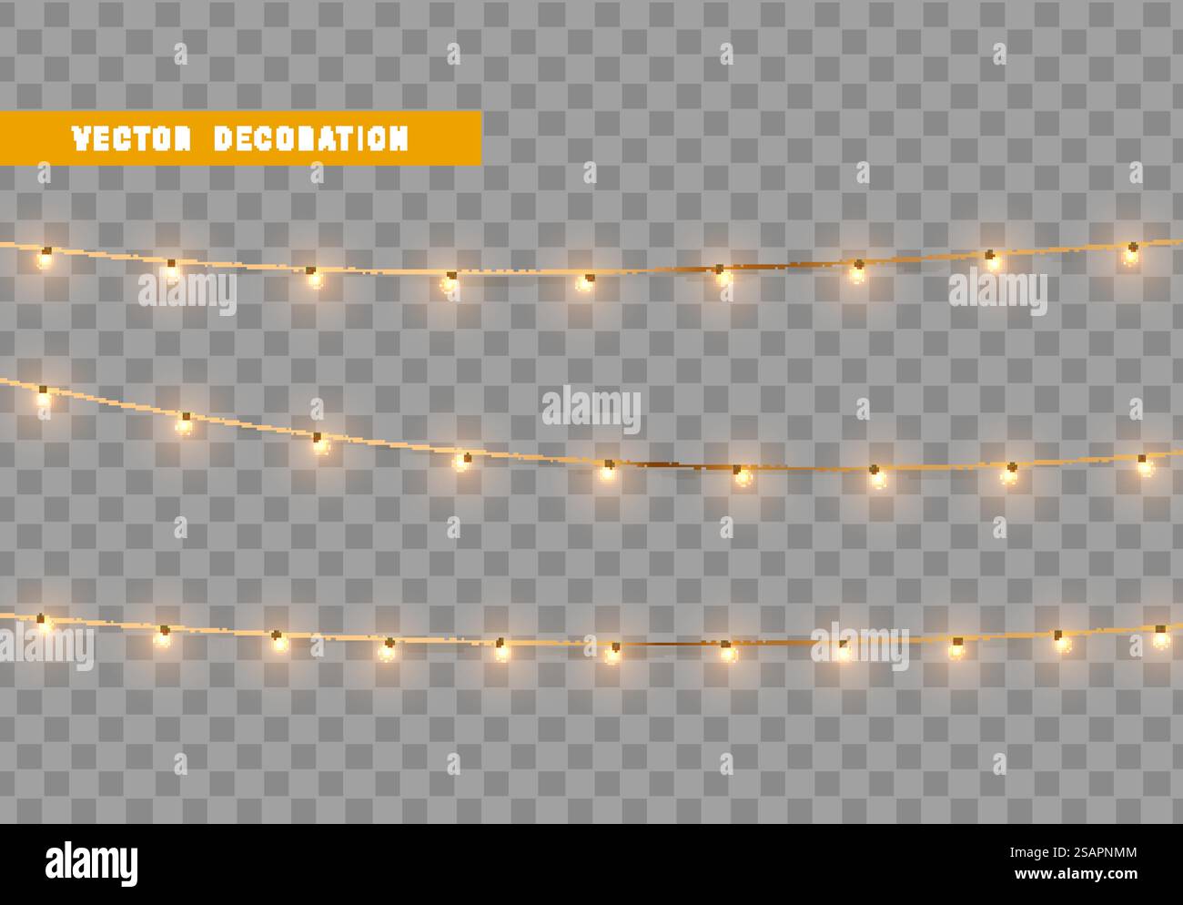 Christmas decorations garland string line. Festive decorative element ...