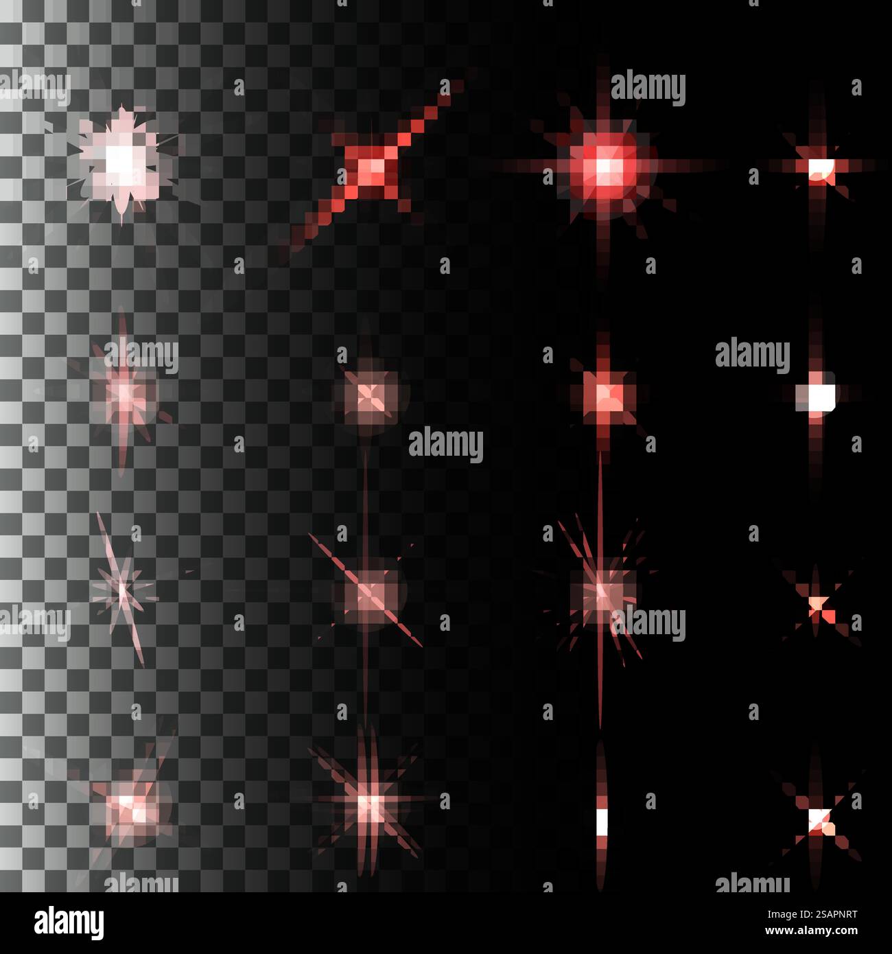 Creative concept Vector set of glow light effect stars bursts with sparkles on transparent ...