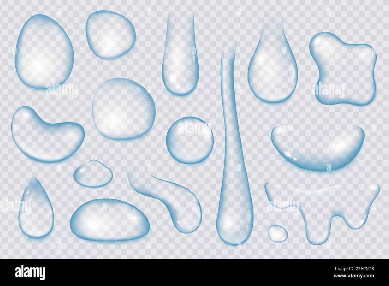 Water drops mega set in 3d realistic design. Bundle elements of ...