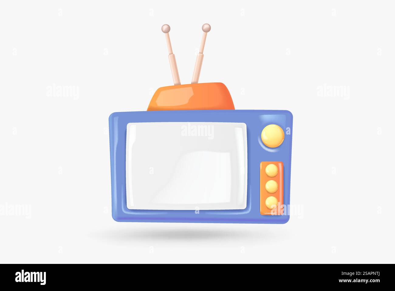 Creative abstract 3D render illustration of the old retro TV television ...