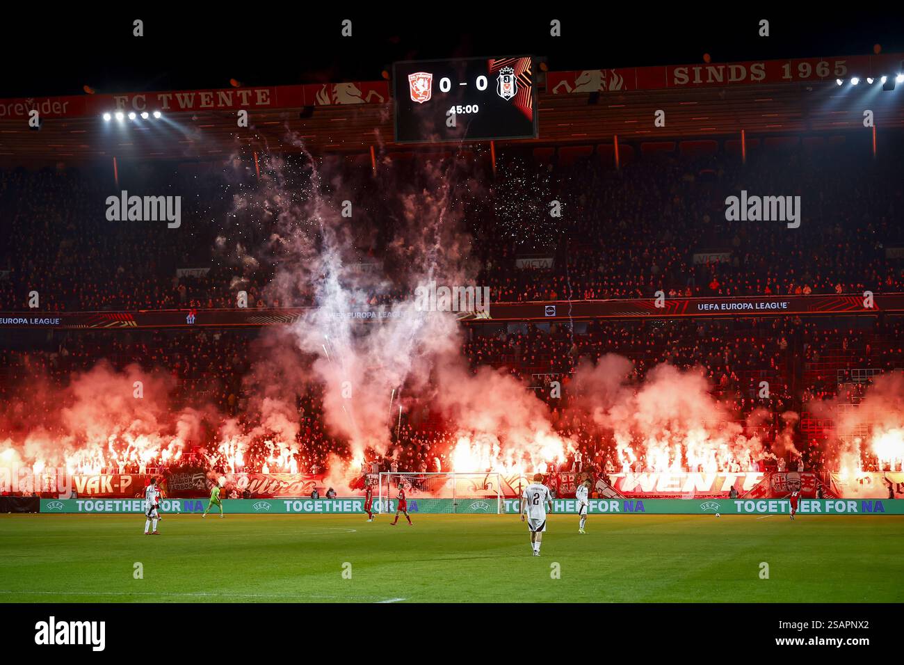 ENSCHEDE - Fireworks during the UEFA Europa League match between FC ...