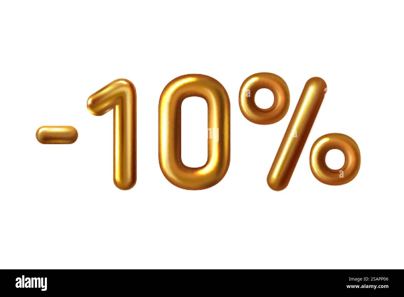 Discount shopping realistic golden balloon minus ten percent symbol ...