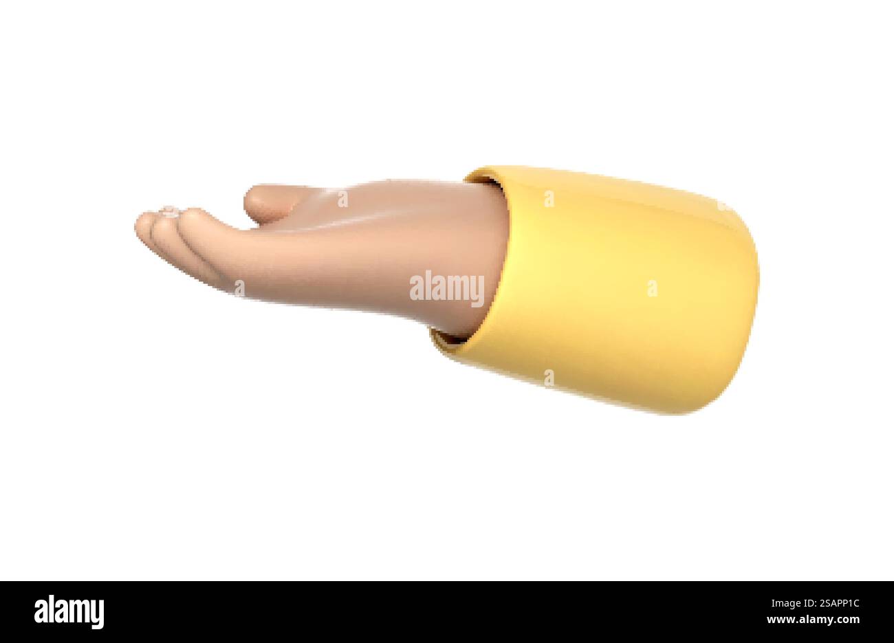 Giving hand gesture with empty open palm. Icon with 3D cartoon human ...