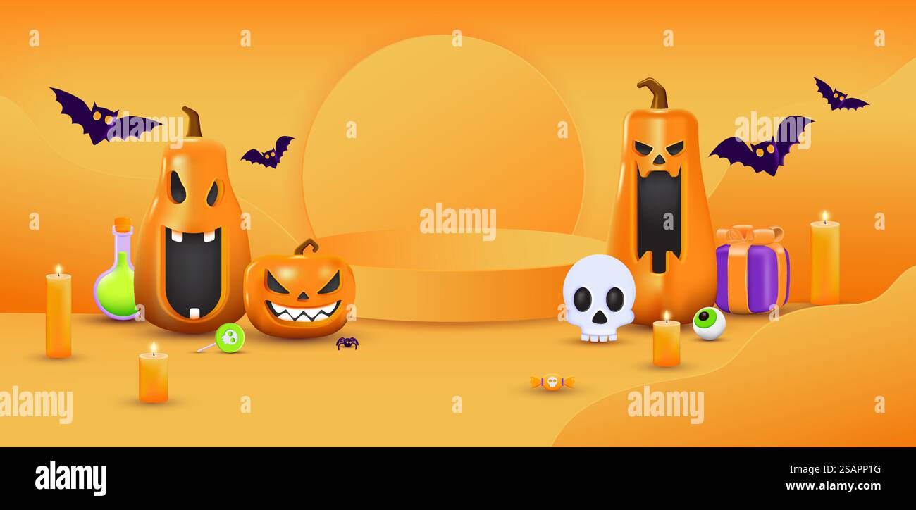Halloween background podium product Stock Vector Images - Alamy