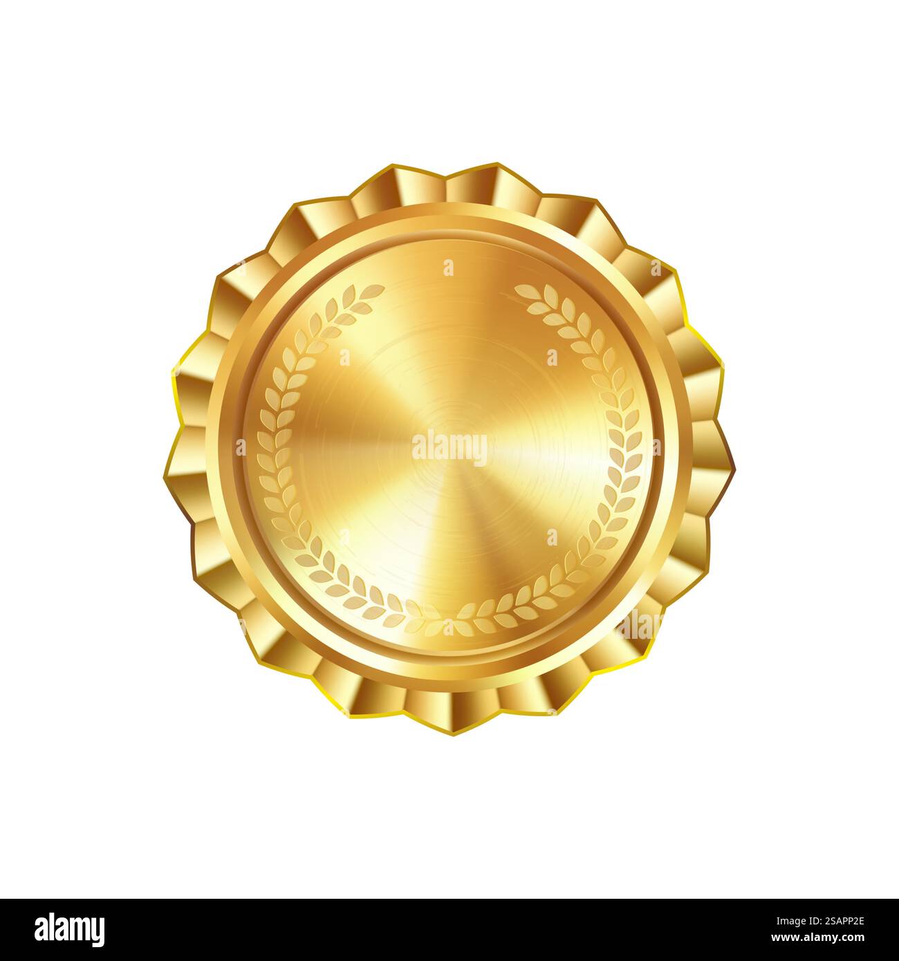 Blank golden medal templates with engraved laurel wreath. Versatile ...