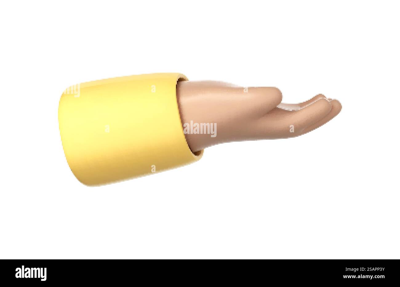 Giving hand gesture with empty open palm. Icon with 3D cartoon human ...