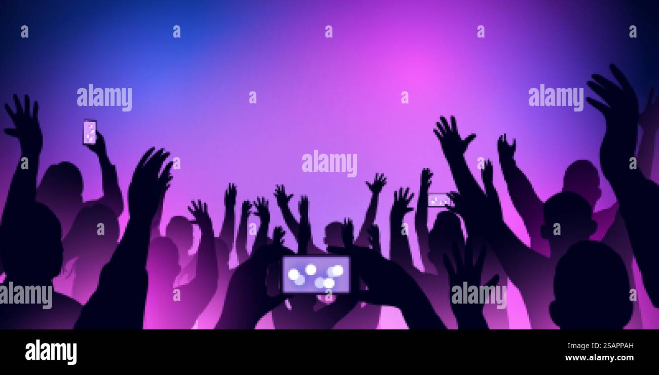 Event crowd silhouette people Stock Vector Images - Alamy
