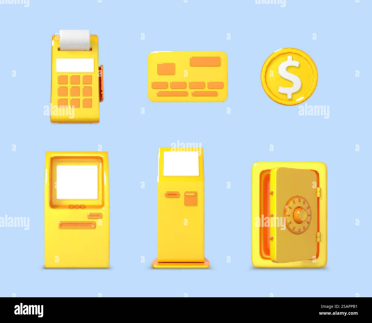 Set of 3D icons on the theme of money and finance. Modern trendy design ...