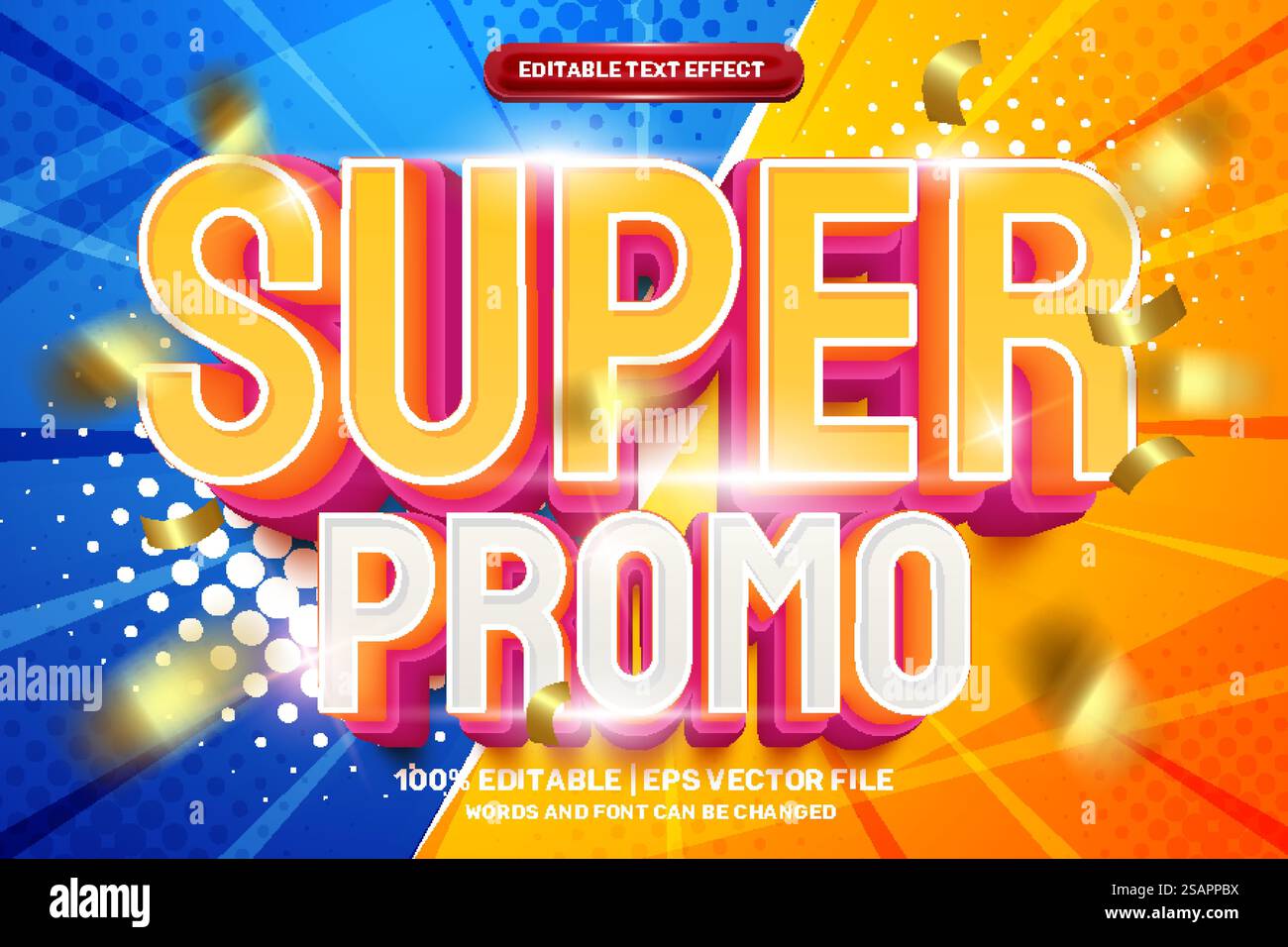 Super promo sale template editable text effect Stock Vector Image & Art ...
