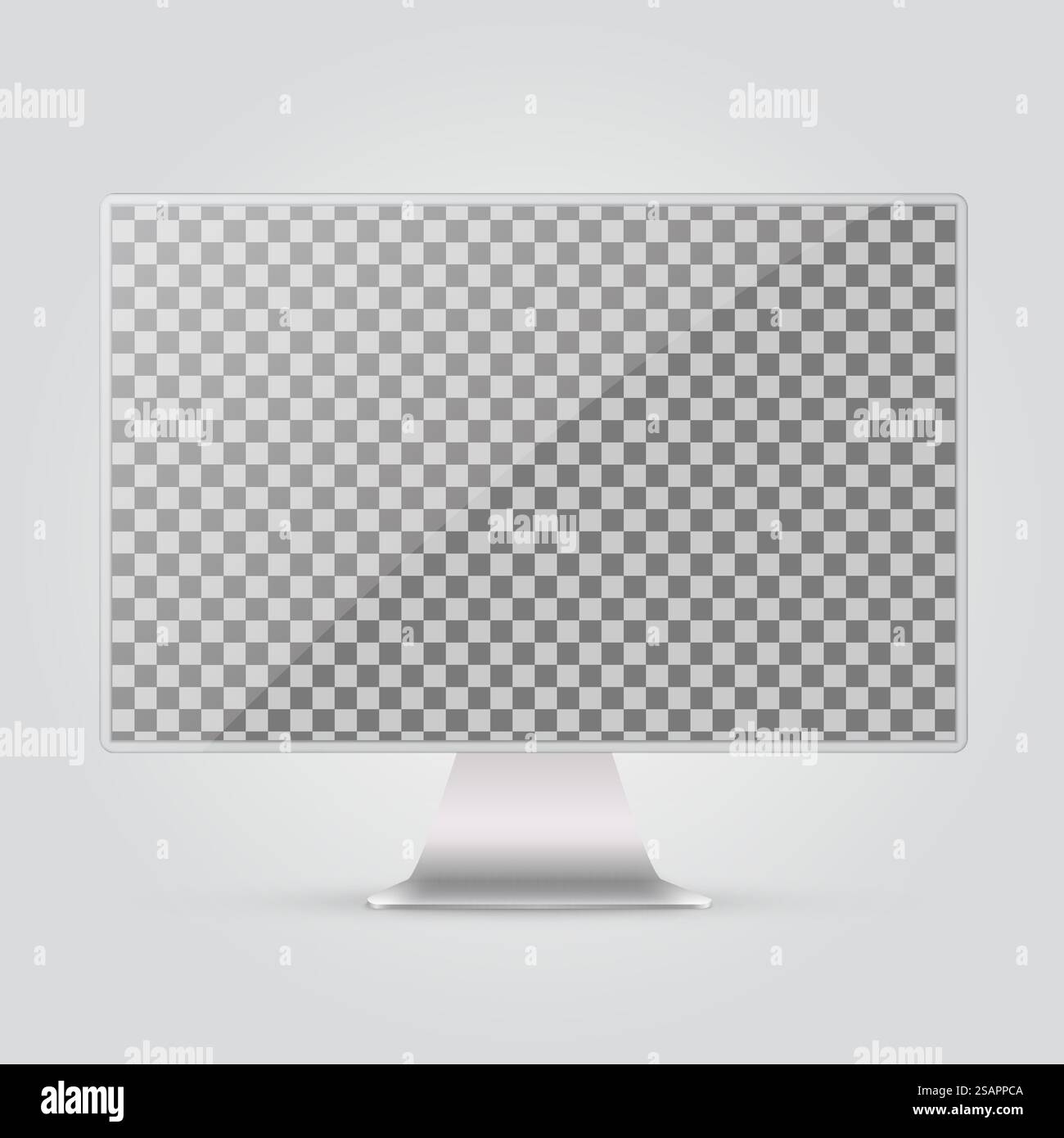Abstract monitor.Silver color with black blank touch screen. Isolated ...
