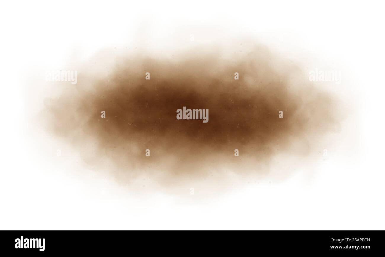 Sand cloud, sandstorm, dirty dust or brown smoke. Heavy thick smog ...