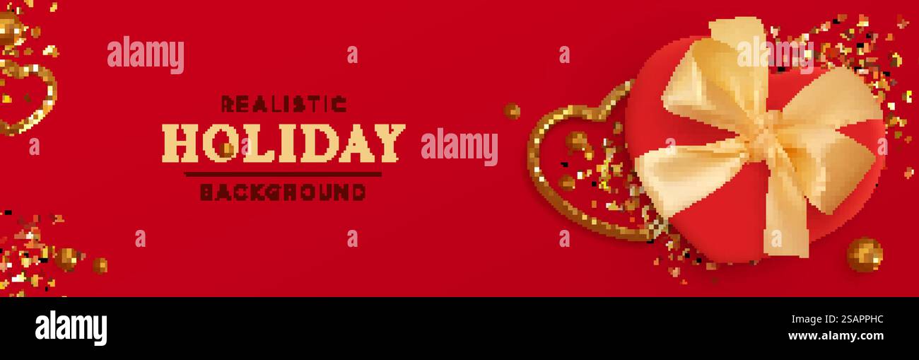 Holiday Romantic Banner, headers for website. Design Realistic ...