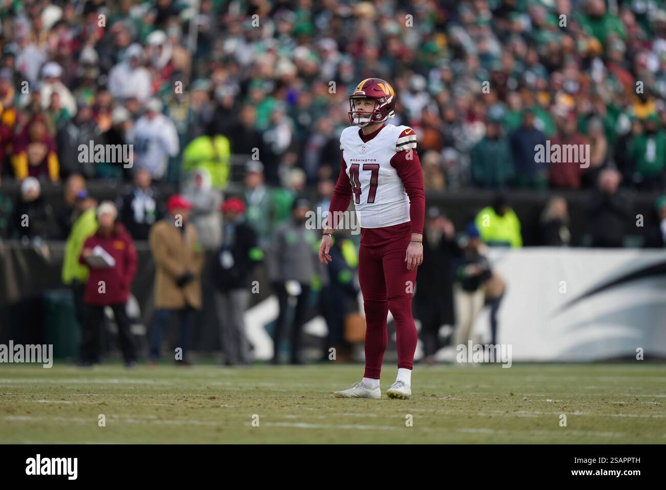 Washington Commanders' Zane Gonzalez plays during the NFC Championship ...