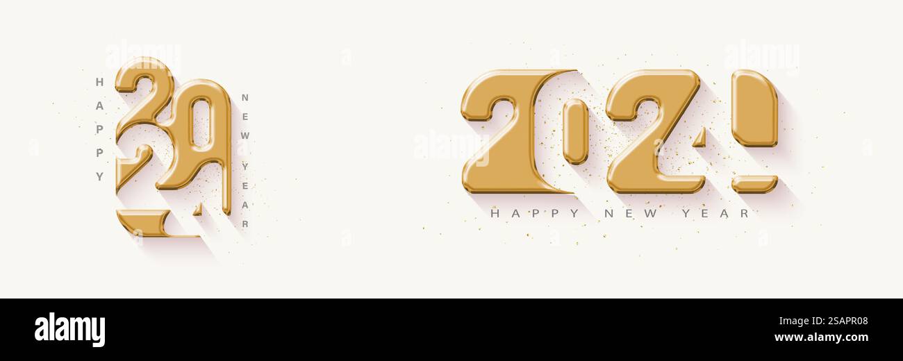 Happy New Year 2024. Unique Vector Gold Numbers for Happy New Year 2024 ...