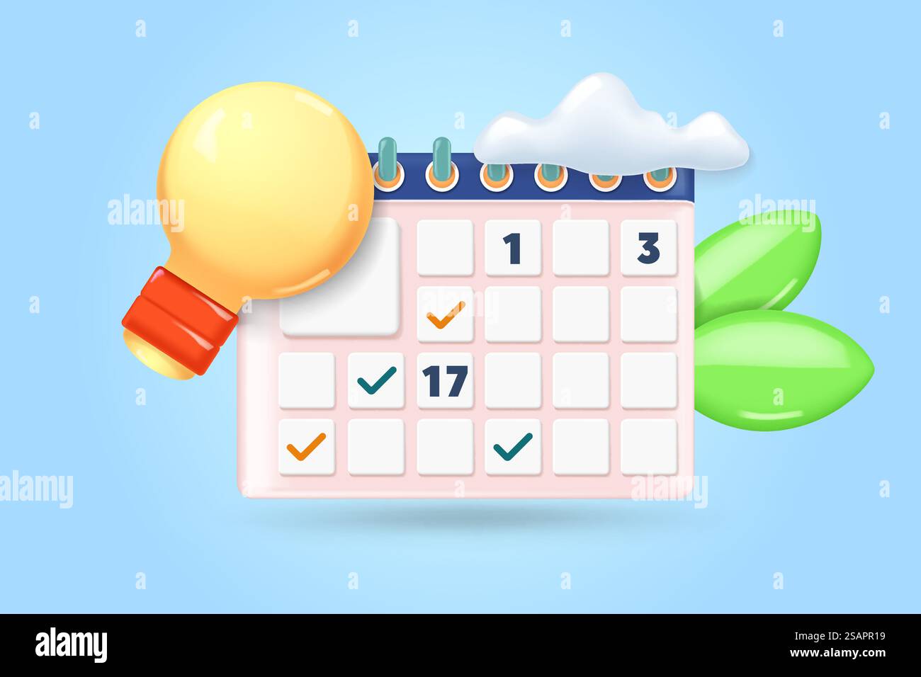 Calendar assignment icon. Planning concept. 3d vector illustration ...