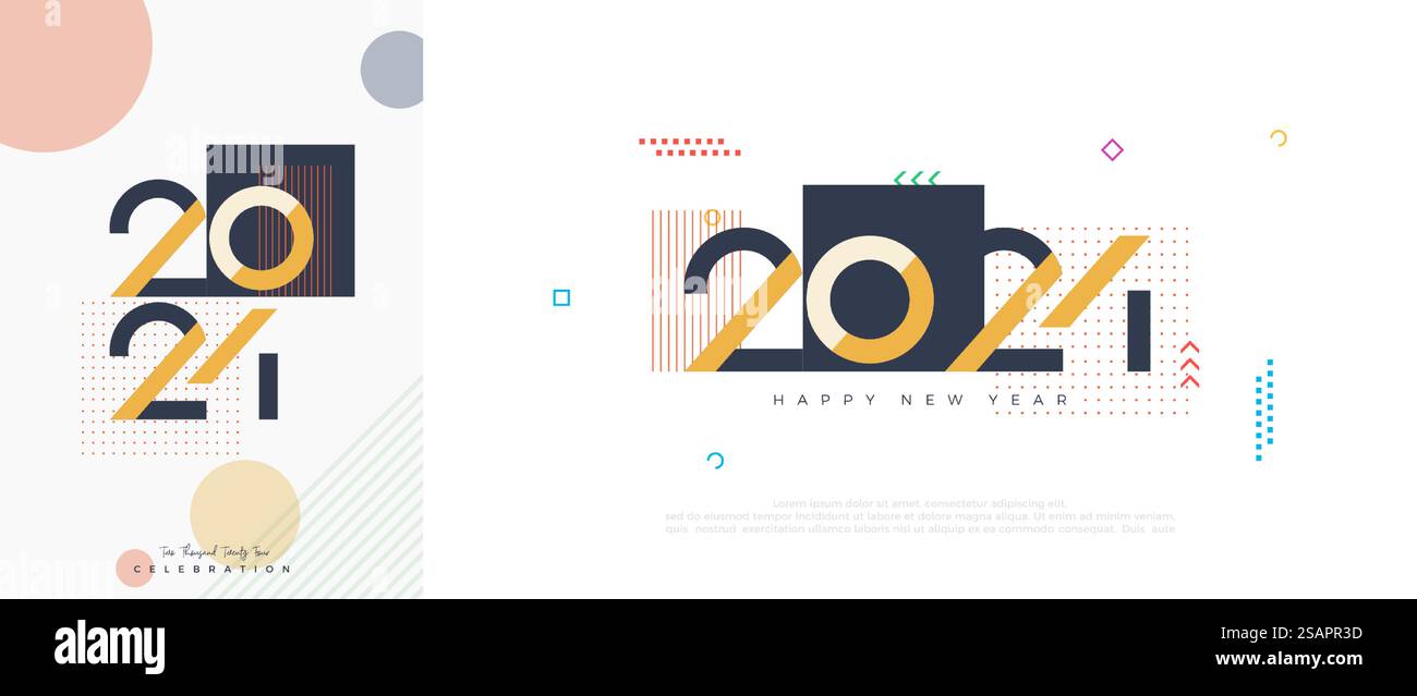 Colorful happy new year number 2024 design. With modern and clean ...