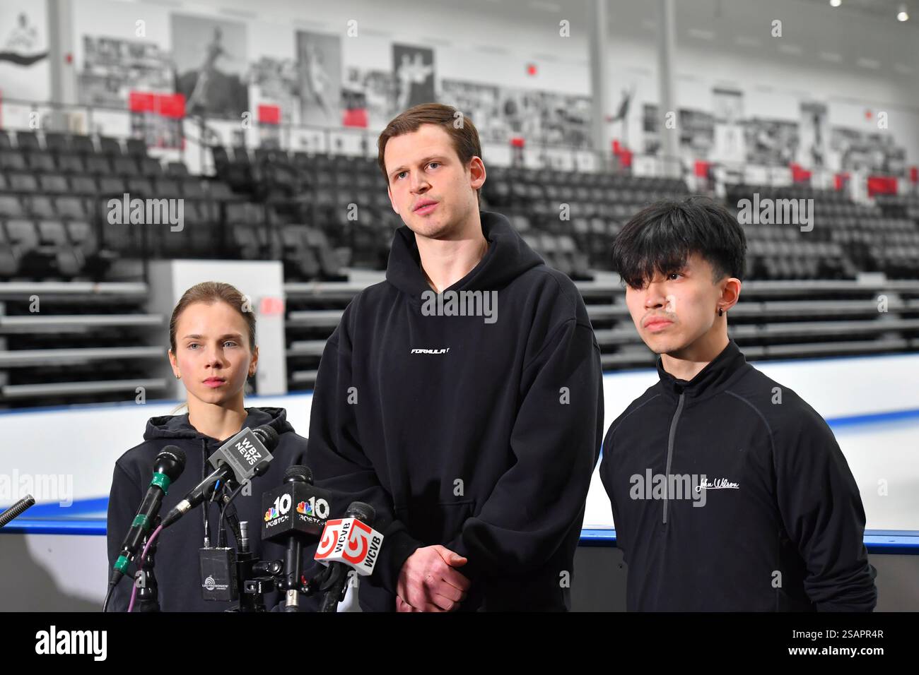 American figure skaters, from the left, Alisa Efimova, Misha Mitrofanov ...