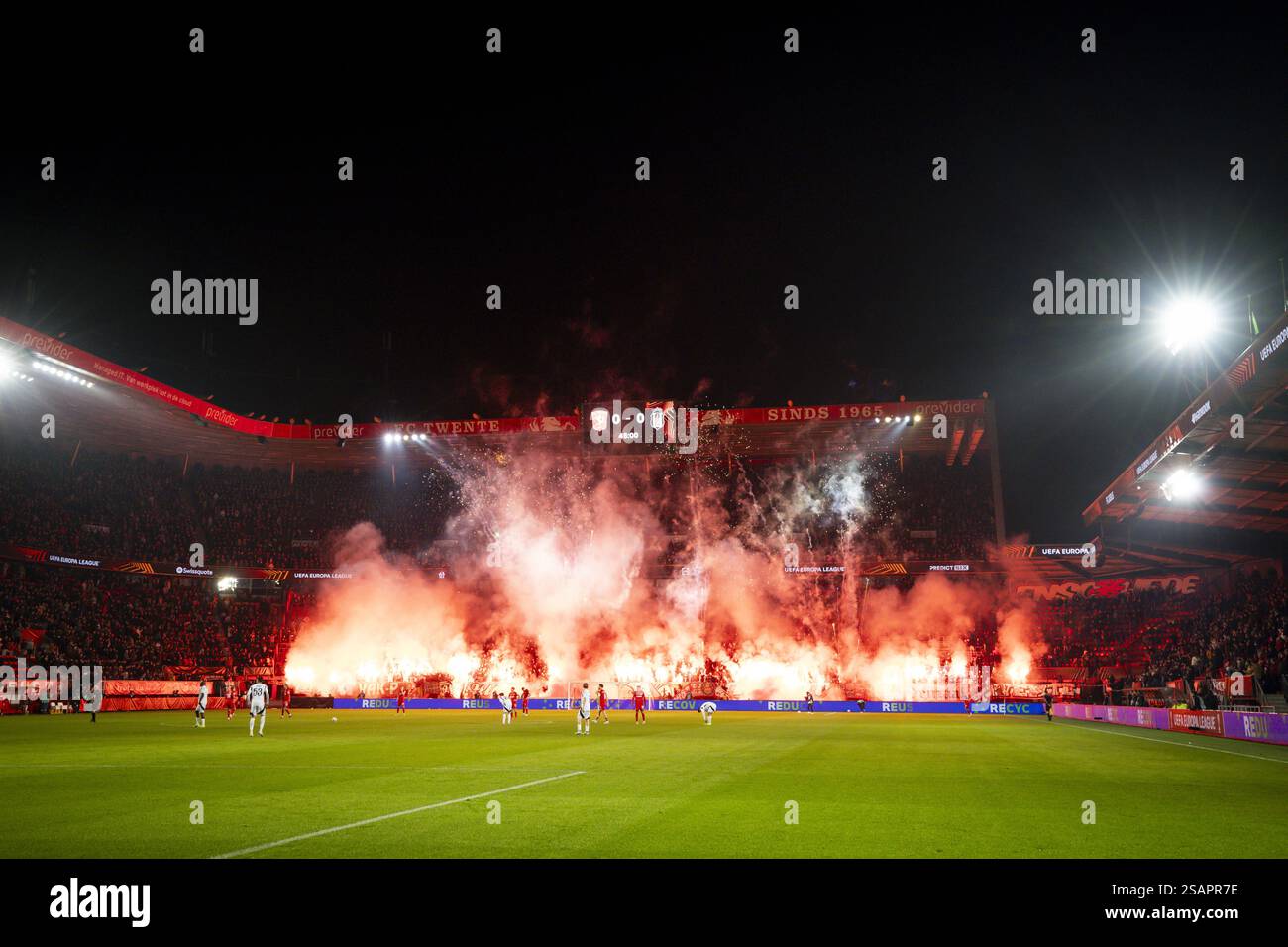 ENSCHEDE - Fireworks during the UEFA Europa League match between FC ...